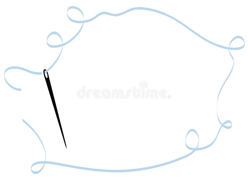 Needle and thread, border stock illustration. Illustration of metal ...