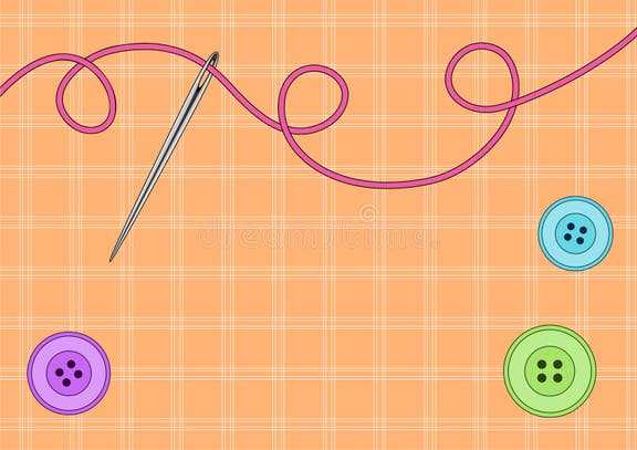 Needle, thread and buttons stock vector. Illustration of button - 13126509