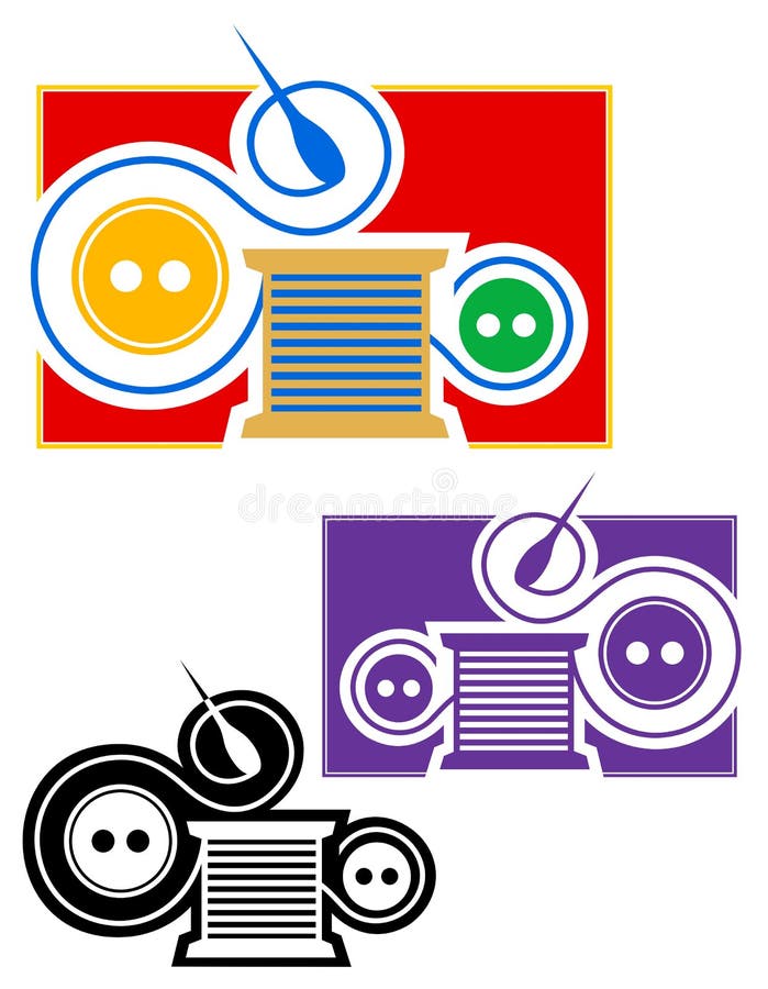Emblem for Sewing , with Variations Stock Vector - Illustration of ...