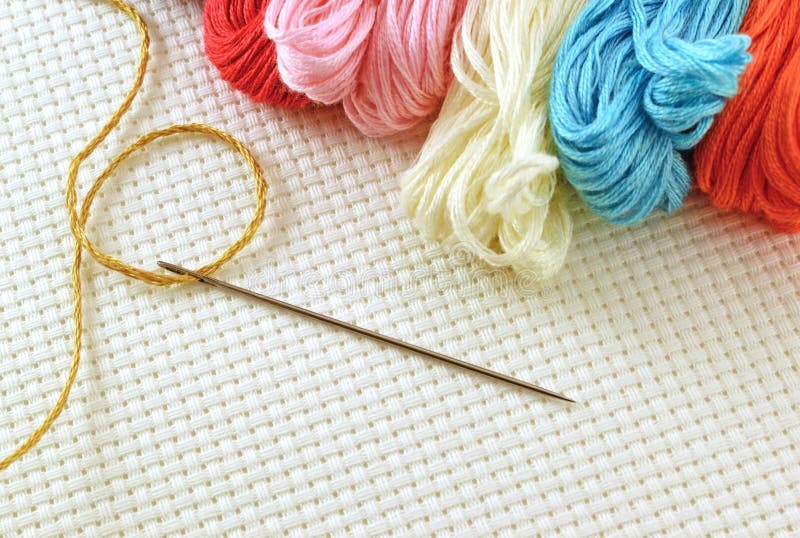Needle and thread stock photo. Image of fancy, handicraft - 49585452