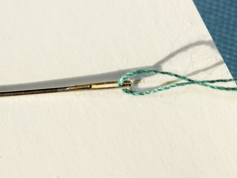 Needle with Thread on Dark Background Stock Image - Image of good ...