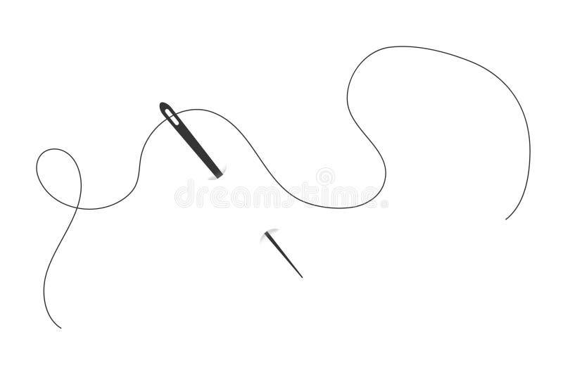 Needle and Thread To Sew Silhouette Stock Illustration - Illustration ...