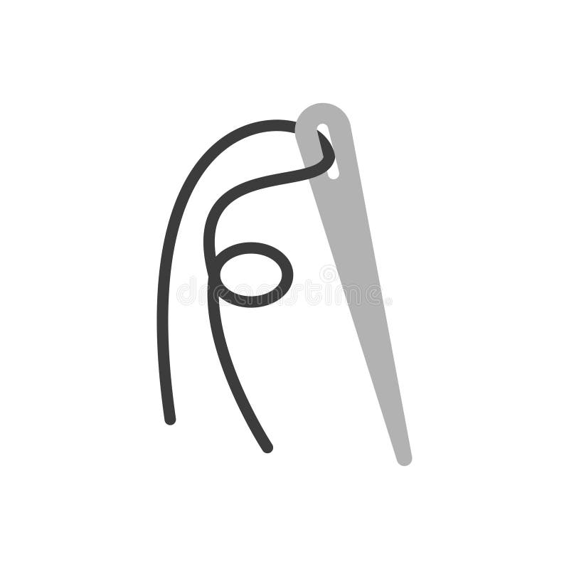 Needle and Thread Fashion Tailor Icon Vector Basic Design Stock Vector - Illustration of flat ...