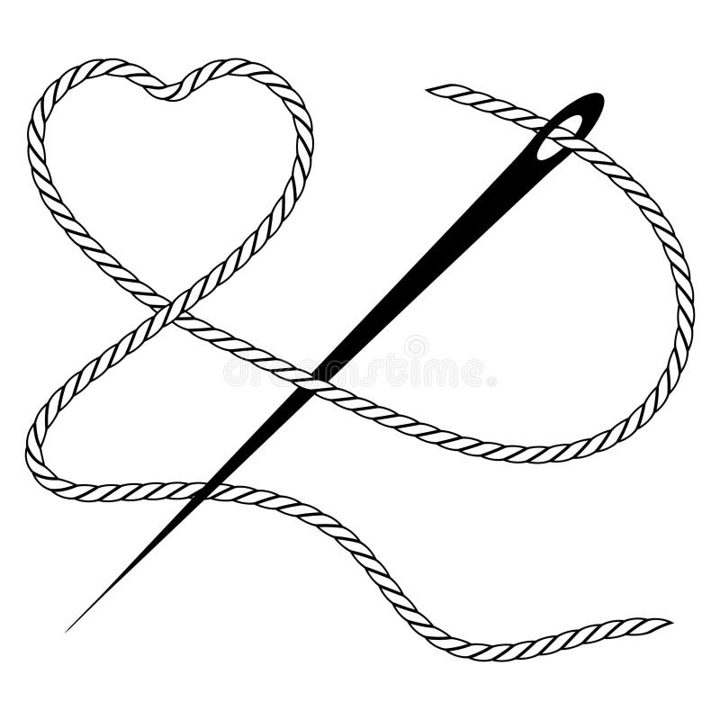 Needle Thread Forming Heart Shape, Heart Sewing Love Craft DIY Stock ...