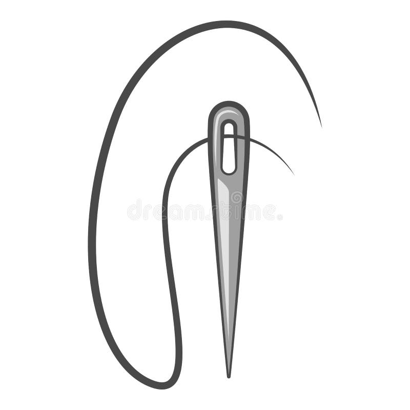 Needle and Thread Icon, Black Monochrome Style Stock Vector ...