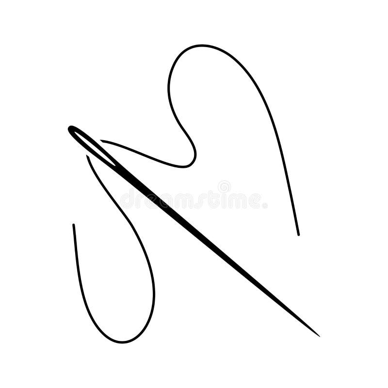 Needle and Thread Icon. a Colored Sewing Needle Icon. a Long Thin ...