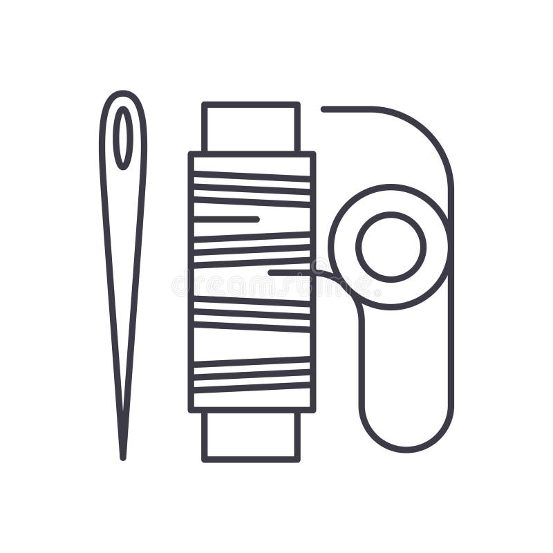 Needle and Thread Icon, Linear Isolated Illustration, Thin Line Vector ...