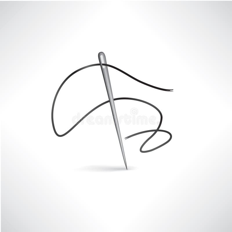 Needle and Thread Symbol Needlework Icon. Fancywork Label. Stock ...