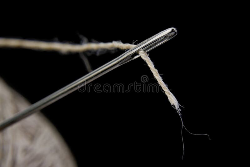 Needle with Thread Isolated Stock Image - Image of string, yellow: 12690259