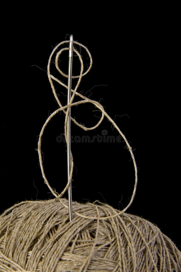Needle with Thread Isolated Stock Photo - Image of dressmaking, needle ...