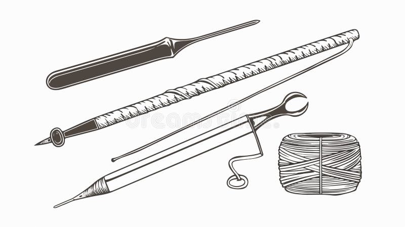 Needle and Thread Isolated on White Set - Fashion Design Accessories ...