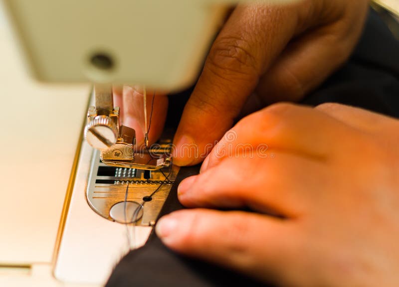 Needle and Thread on Making Machine, Close Up of Clothes Making Process ...