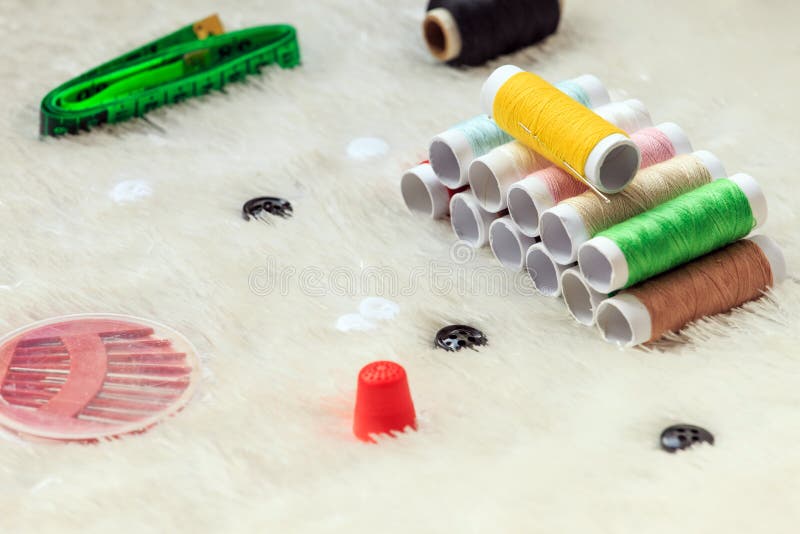 Needle and thread stock image. Image of fine, embroidered - 107558643