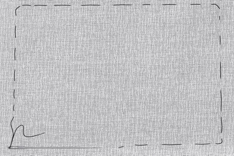 Needle and Thread in Natural Linen Texture As Border Stock Image ...