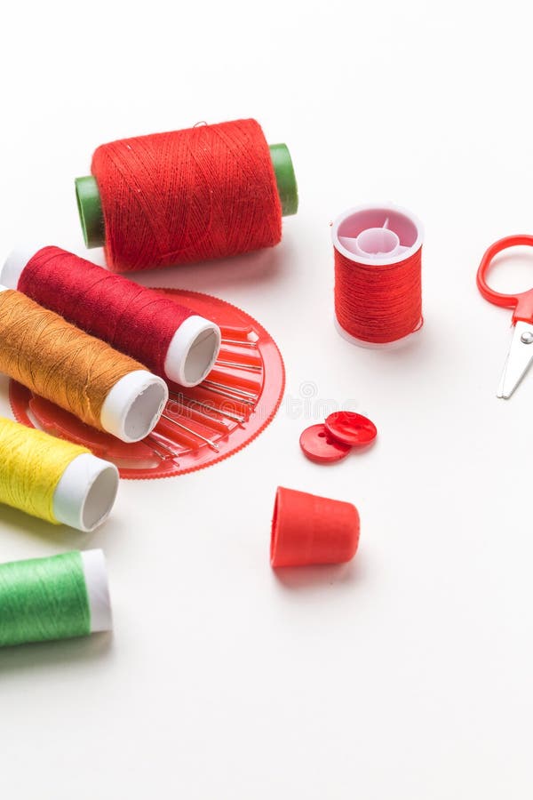Needle and Thread for Needlework Stock Image - Image of multicolor ...