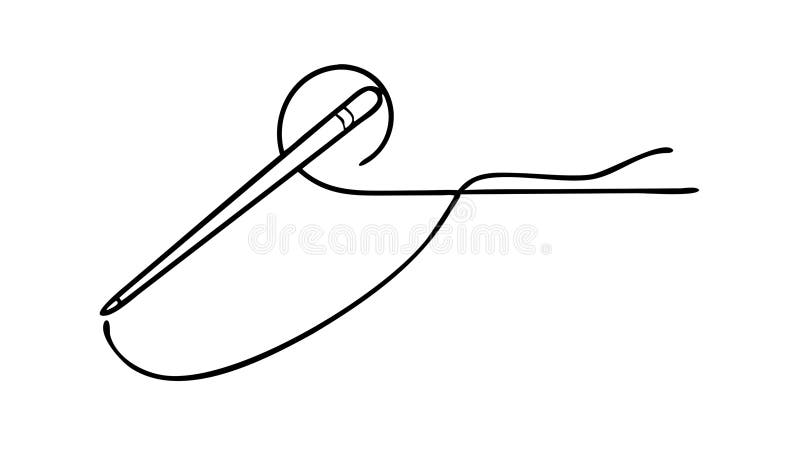 Needle and Thread Outline Icon, Sewing, Craft, and Textile Symbol ...