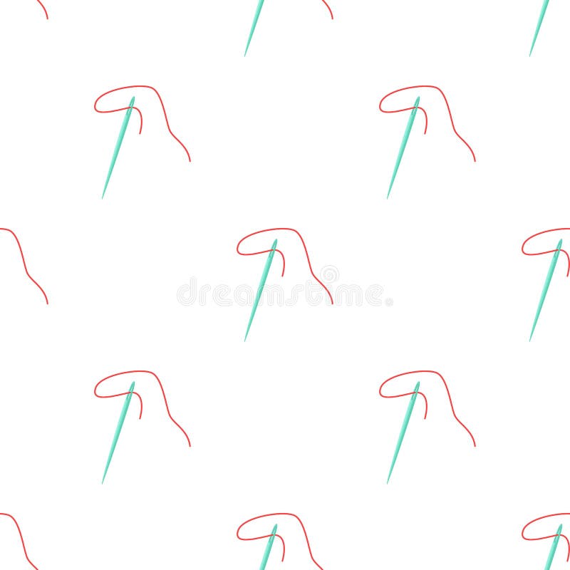 Needle and Thread Pattern Seamless Vector Stock Vector - Illustration ...