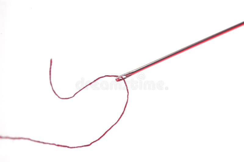 Needle and Thread with Red Reflections Stock Image - Image of product ...