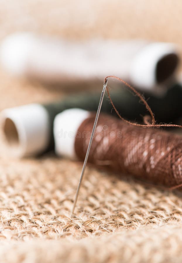 Needle and thread stock photo. Image of handmade, white - 62707394