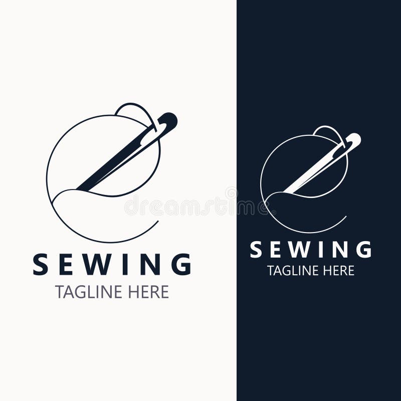 Needle and Thread Sewing Tailor Logo Outline Combination Line Flat ...