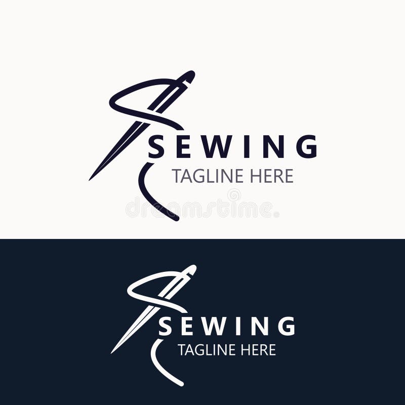 Needle and Thread Sewing Tailor Logo Outline Combination Line Flat ...