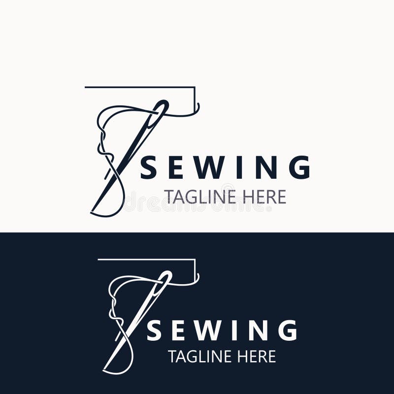 Needle and Thread Sewing Tailor Logo Outline Combination Line Flat ...