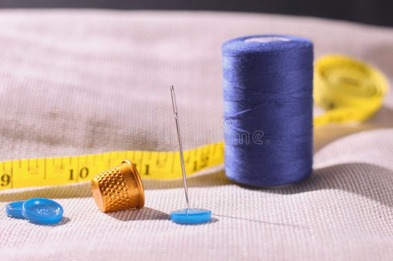 Needle Thread, Side View. Copy Space. Background for Creators Stock ...