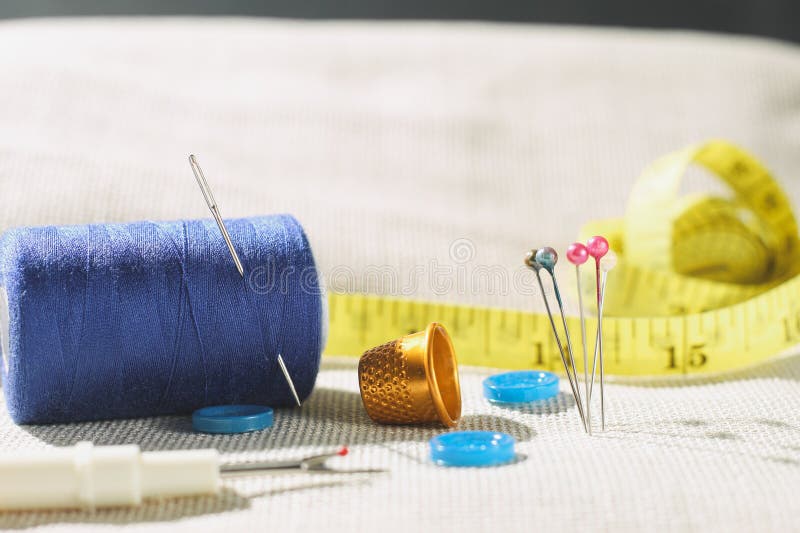 Needle Thread, Side View. Copy Space. Background for Creators Stock ...