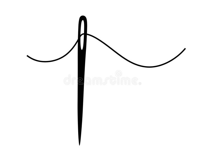 Needle and Thread Silhouette Stock Vector - Illustration of sewing ...
