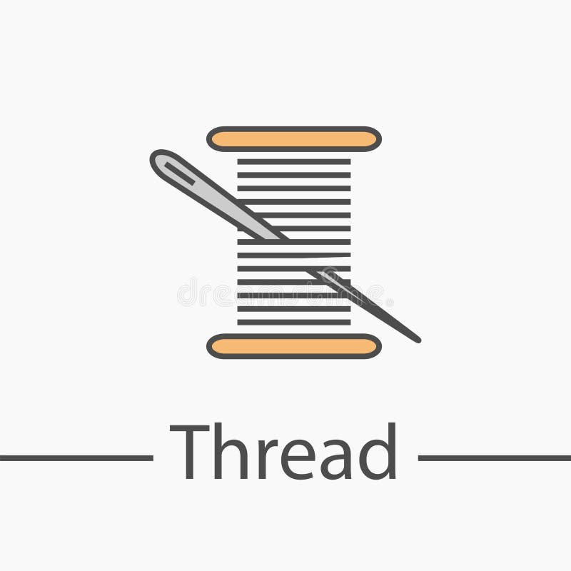 Needle and Thread Symbol. Line Icon Stock Vector - Illustration of ...
