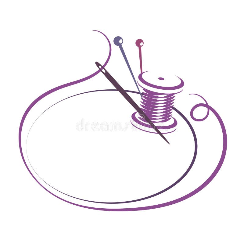 Needle and Thread To Sew Silhouette Stock Illustration - Illustration ...