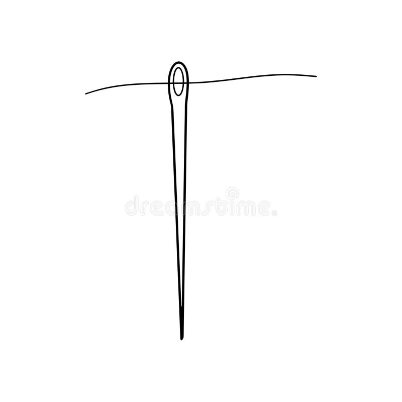 Needle with Thread. Vector Illustration in Doodle Style Stock Vector ...