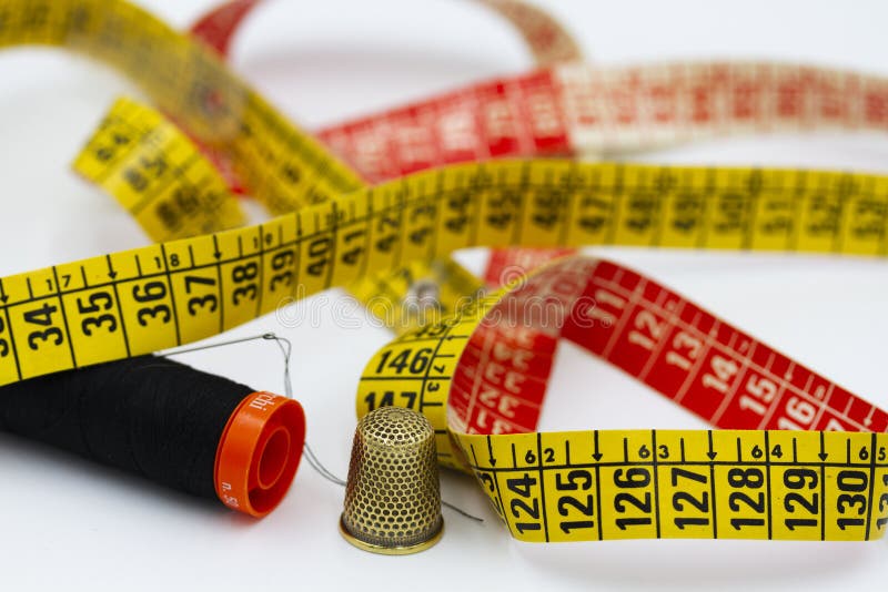 Needle and Thread on a White Background Stock Image - Image of knit ...