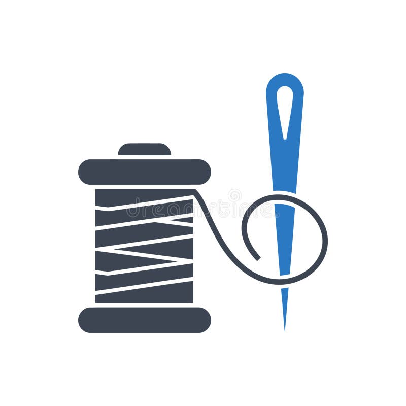 Needle Threading Icon stock illustration. Illustration of sewing ...