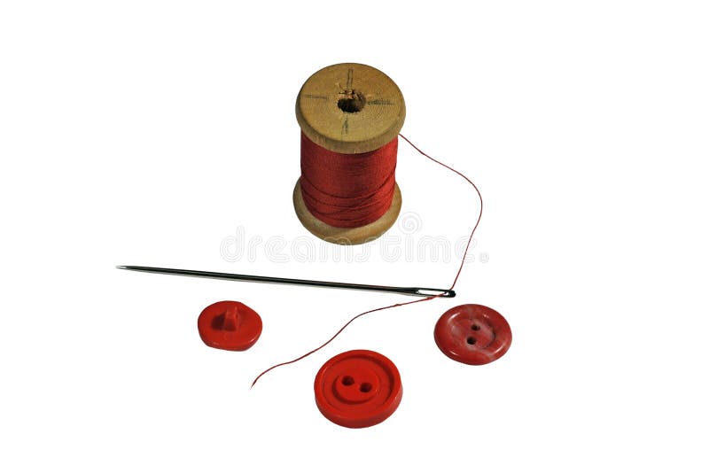 Needle, Threads and Buttons Stock Image - Image of circle, repairing ...