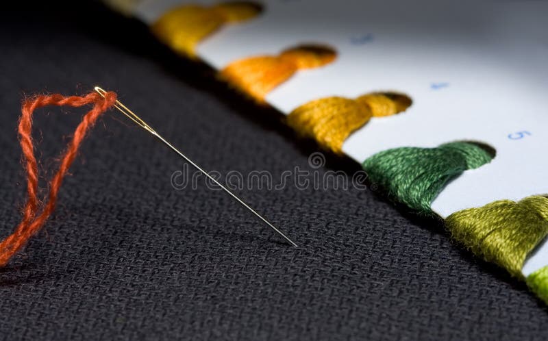 Needle and Variegated Threads Set Stock Photo - Image of embroidery ...