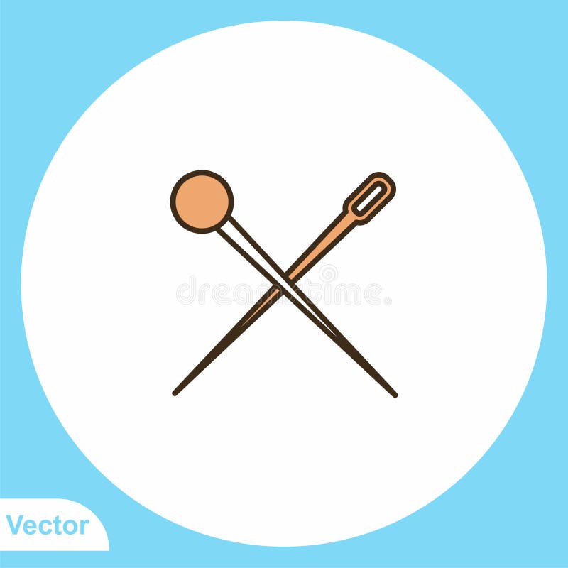 Needle Vector Icon Sign Symbol Stock Illustration - Illustration of ...