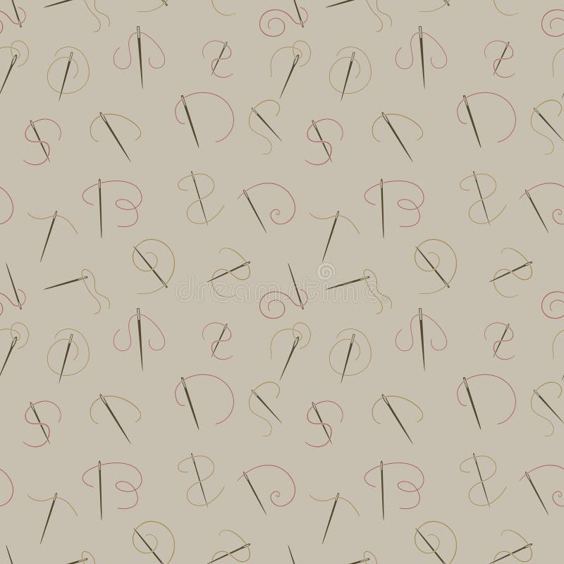 Needle Vector Pattern. Sewing and Fashion Industry Seamless Background ...