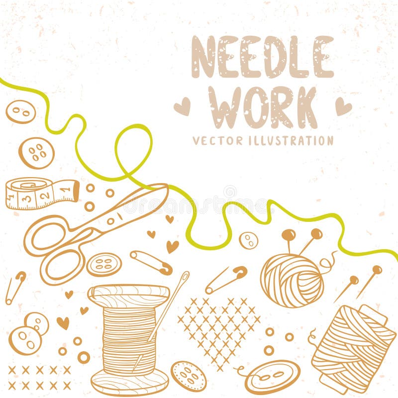 Needlework knitting stock vector. Illustration of hobby - 39522355