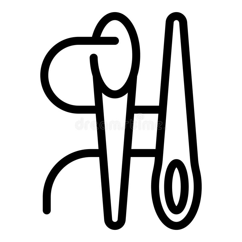 Needlecraft Hobby Icon Outline Vector. Sewing Needles and Thread Stock ...