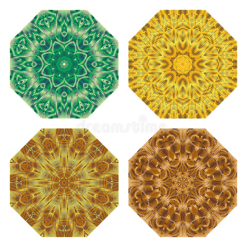 Needlecraft Octagonal Patterns Set. Ethnic Beautiful Ornaments for ...