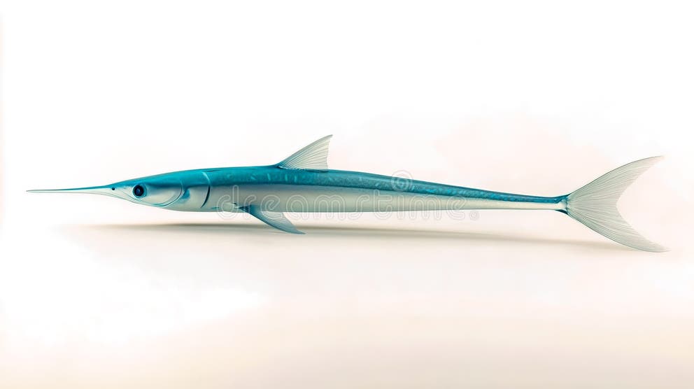 A Needlefish Isolated on a White Background Stock Illustration ...