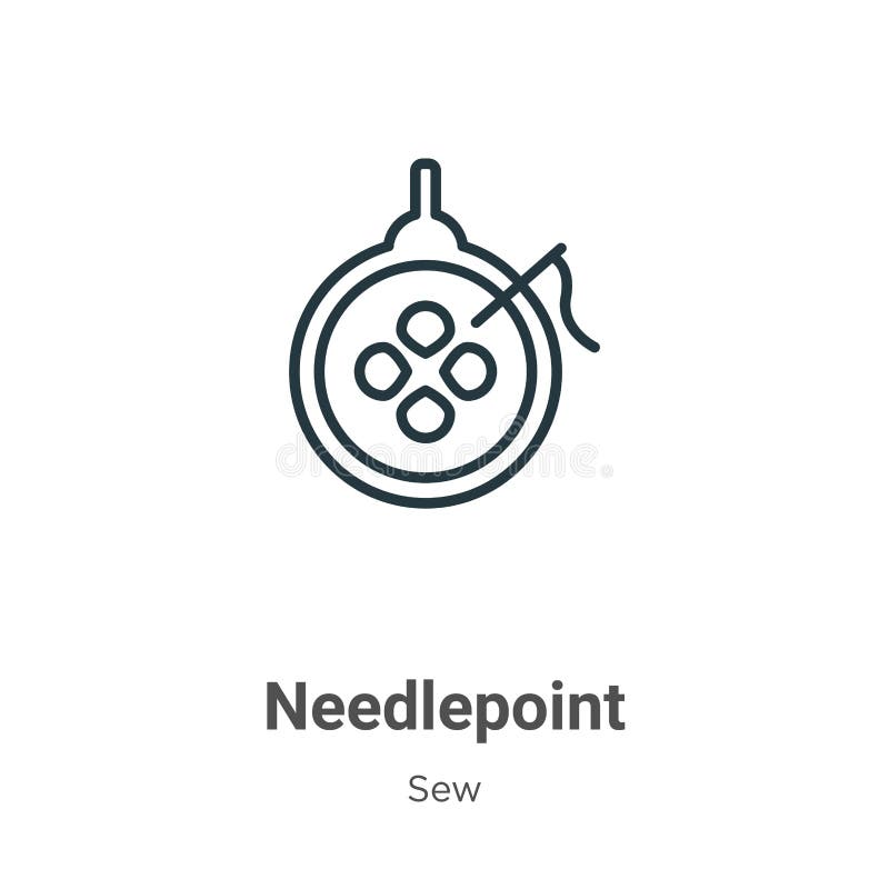 Outline Needlepoint Vector Icon. Isolated Black Simple Line Element ...