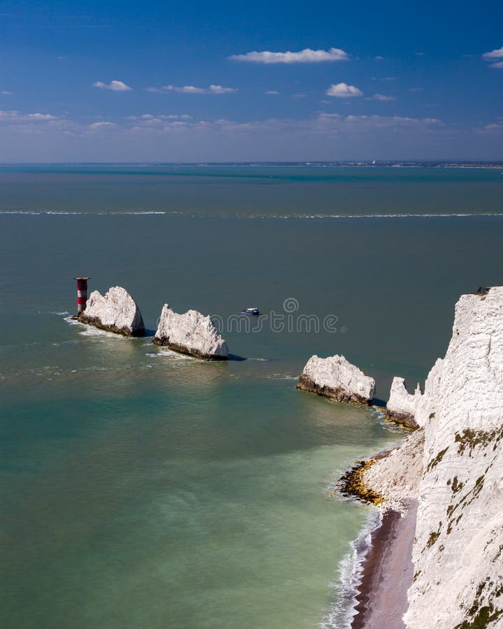 The Needles Isle of Wight England UK Stock Photo - Image of chalk ...