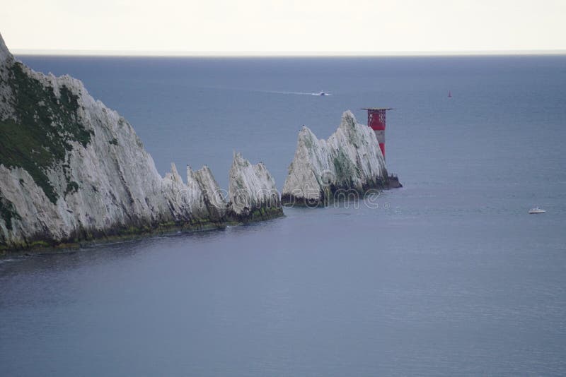 The Needles Isle of Wight in the Sun Stock Image - Image of blue, chalk ...