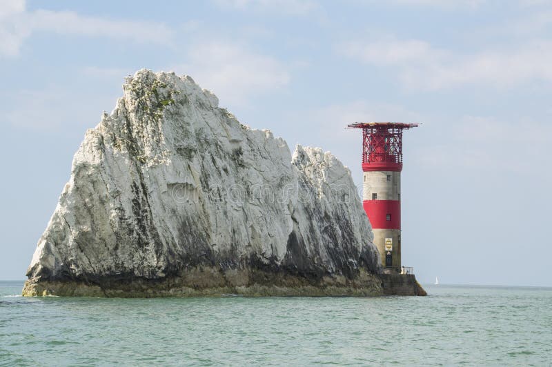 The Needles Lighthouse on the Isle of Wight Stock Image - Image of ...