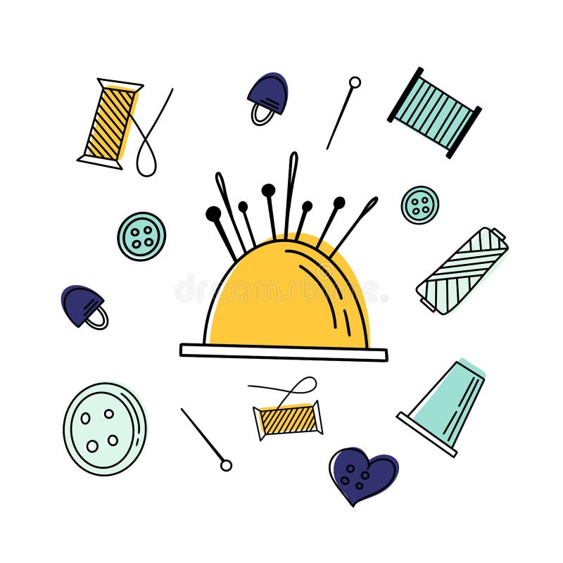 Made with Love. Hand Drawn Colored Vector Set. Stock Vector ...