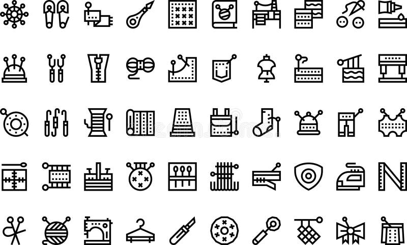 Needlework Icons High-Quality Vector Icons Collection with Editable ...