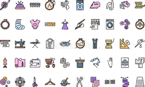 Needlework Icons High-Quality Vector Icons Collection with Editable Stroke. Ideal for ...