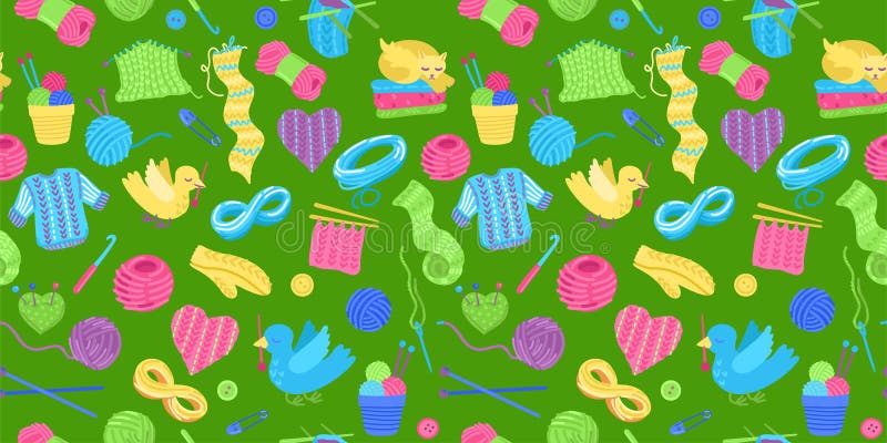 Needlework Seamless Patterns. Vector Set. Stock Vector - Illustration of check, fabric: 42617300